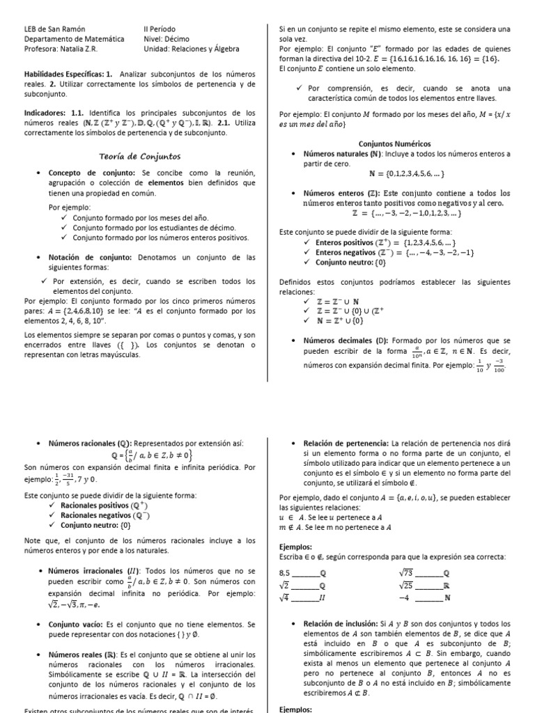 11) Teoría de Conjuntos | PDF | Conjunto (Matemáticas) | Entero
