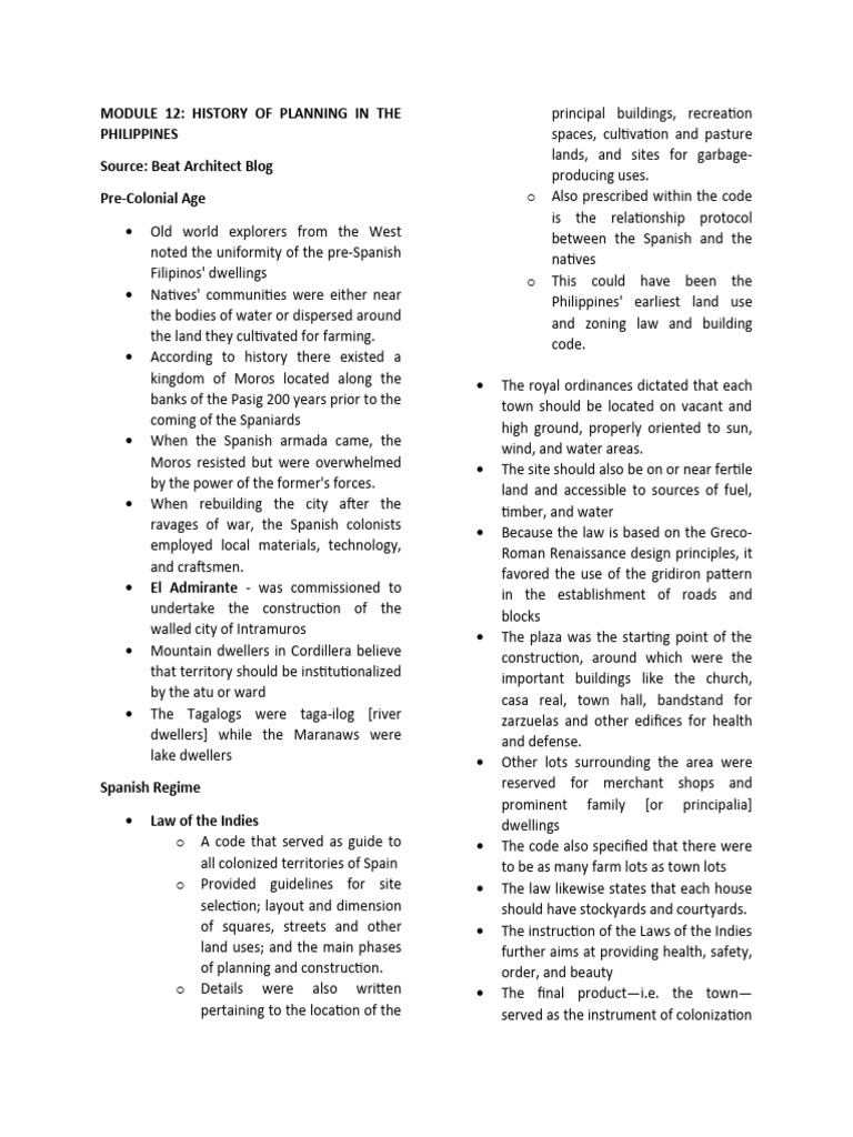 P201 Module 12 Notes | PDF | Manila