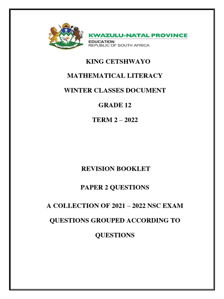 KC Winter Classes Revision Document p2 2022 1 | PDF | Area | Length