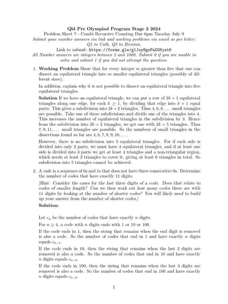 2024 PreOlymp PS7 - Combi - Recursion - Solutions | PDF | Numbers ...