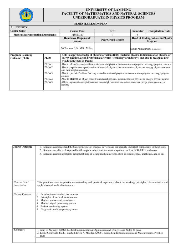 RPS Medical Instrumentation Experiments | PDF | Physics | Instrumentation