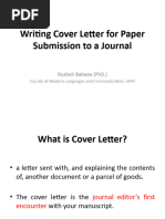 Cover Letter For Elsevier Journal Sample | PDF | Academic Journal | Editing