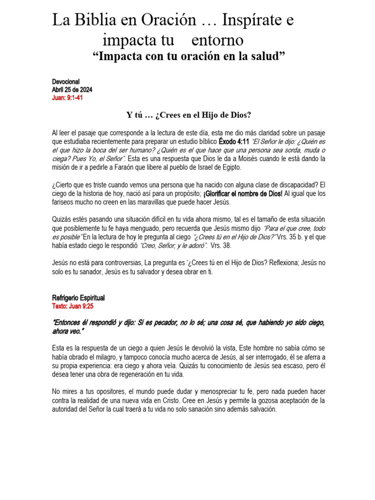 Devocional Abril 25 de 2024 | PDF