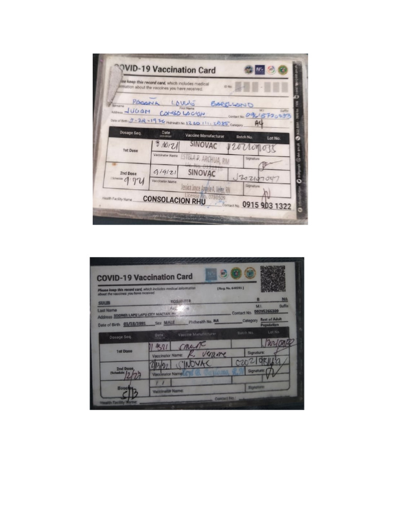 Vaccination Card 2 | PDF