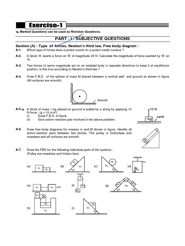 Exercise NLM | PDF | Force | Tension (Physics)