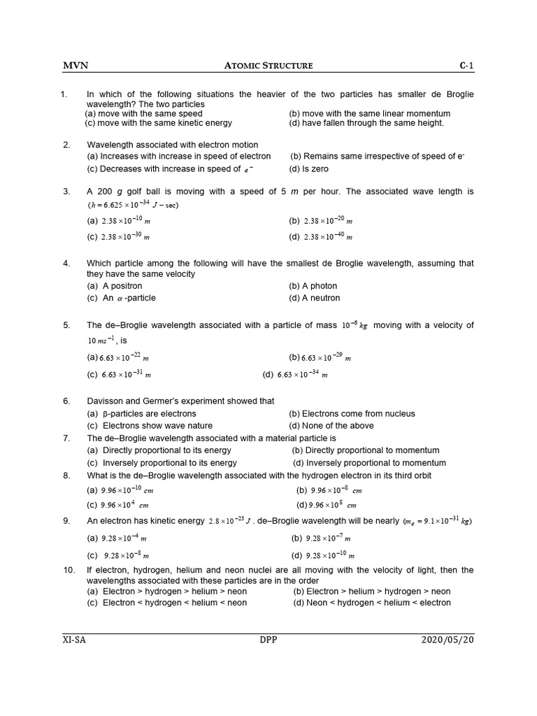 Dual nature of matter | PDF | Electron | Atoms