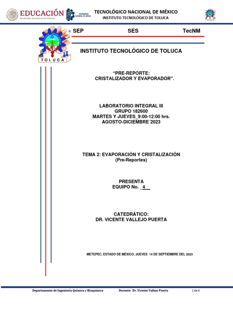 Reporte P3 - 01 - E4 | PDF | Cristalización | Solubilidad