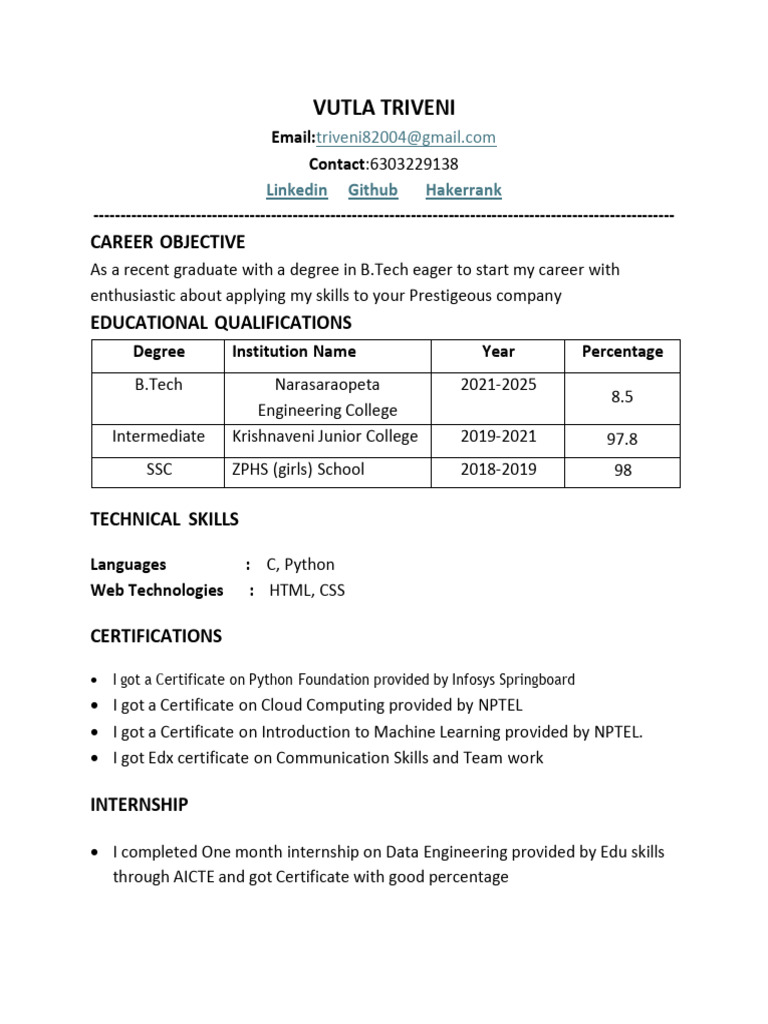 Triveni resume | PDF | Computing | Cyberspace Triveni resume | PDF | Computing | Cyberspace