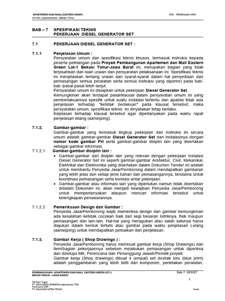 BAB-7 GENSET - New1 | PDF