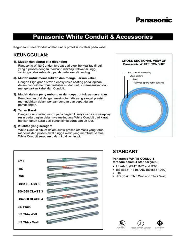 Panasonic IMC Conduit Specifications | PDF | Pipe (Fluid Conveyance ...