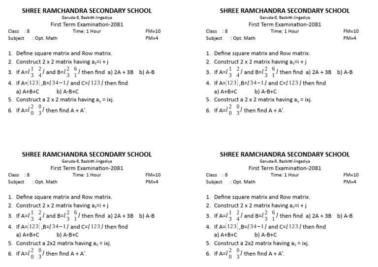 Opt Math | PDF | Matrix Theory | Linear Algebra