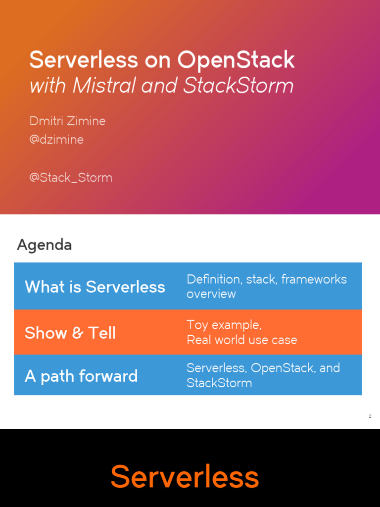 Serverless St2 Openstack Publish | PDF | Open Stack | Cloud Computing