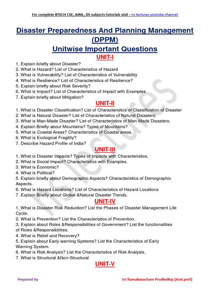 DPPM: Key Questions and Concepts | PDF | Emergency Management | Natural Disasters