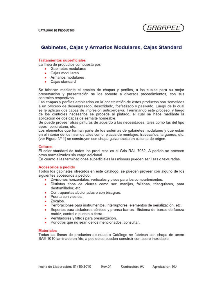 201612020837510.GABAPEL - Gabinetes Modulares | PDF | Acero | Laminado ...