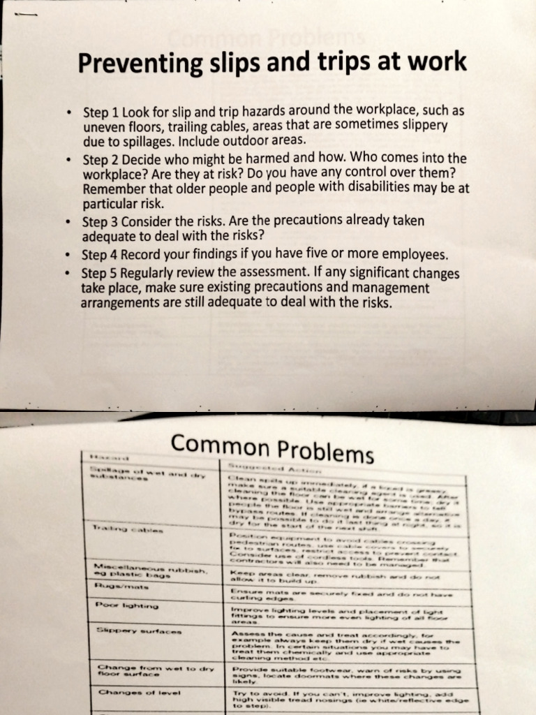 Preventing slips and trips at work | PDF