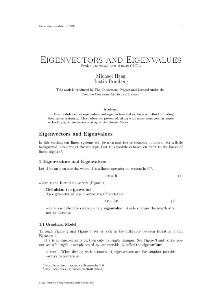 Eigen Problem | PDF | Eigenvalues And Eigenvectors | Matrix (Mathematics) Eigen Problem | PDF | Eigenvalues And Eigenvectors | Matrix (Mathematics)