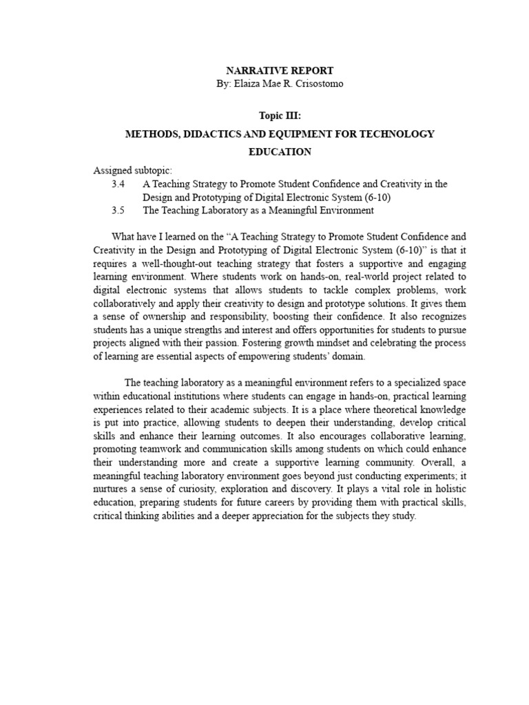 Crisostomo-Elaiza-Mae-R.-Narrative-Report | PDF Crisostomo-Elaiza-Mae-R.-Narrative-Report | PDF