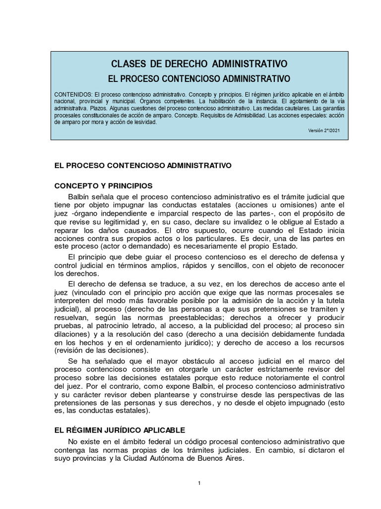 Proceso Contencioso Administrativo Guía Completa Pdf Mandato Ley
