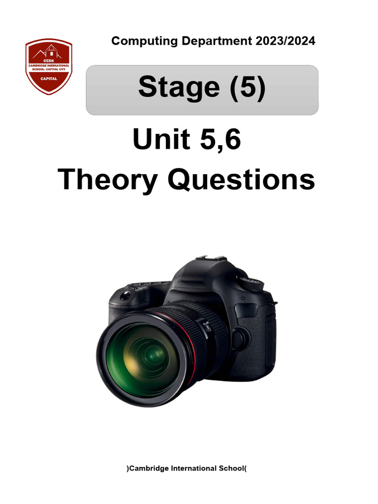 Answer Key Computing Grade 5 Unit 5,6 Theory Questions | PDF | Camera ...