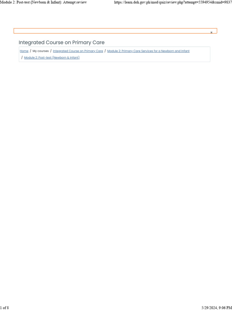 Module 2 Post Test Newborn Infant Attempt Review Pdf