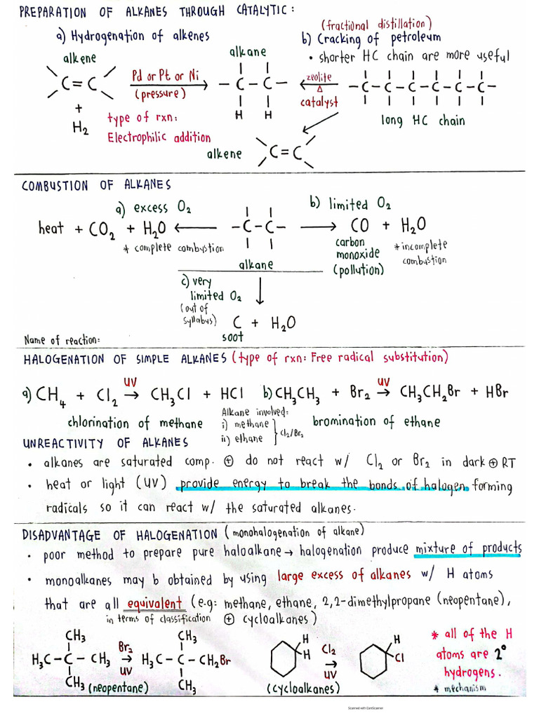 Reactions of Alkanes | PDF