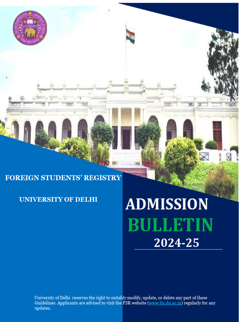FSR-Guidelines_2024-25 | PDF | University And College Admission | Travel Visa