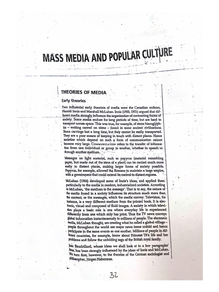 Mass Media and Popular Culture | PDF