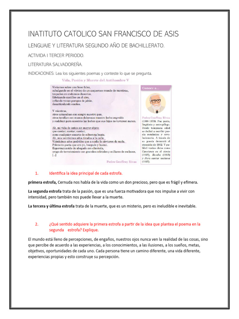 Actividad Cotidiana I Lenguaje II. Tercer Periodo. | PDF | Percepción