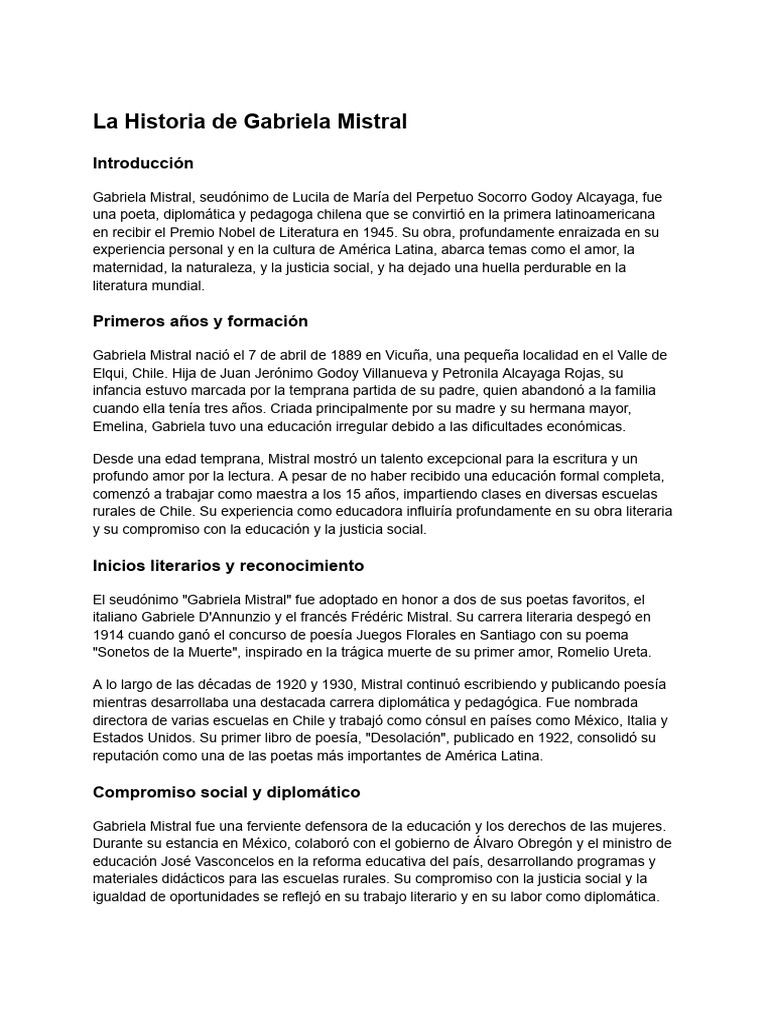 Gabriela Mistral | PDF
