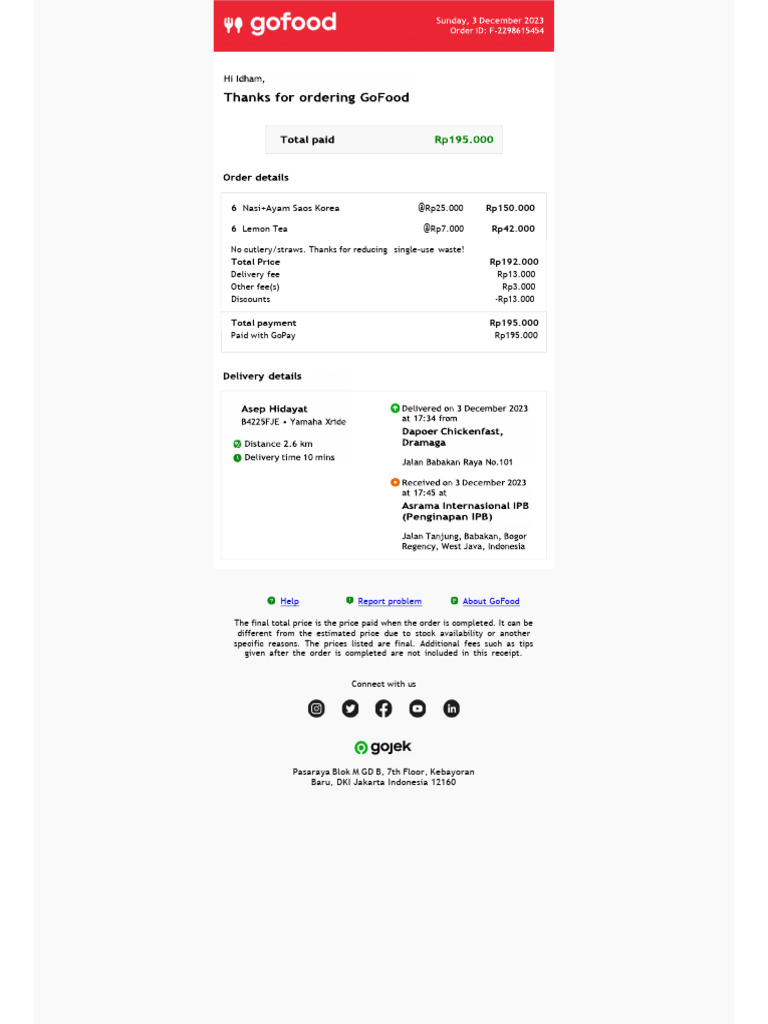 Invoice Makanan | PDF