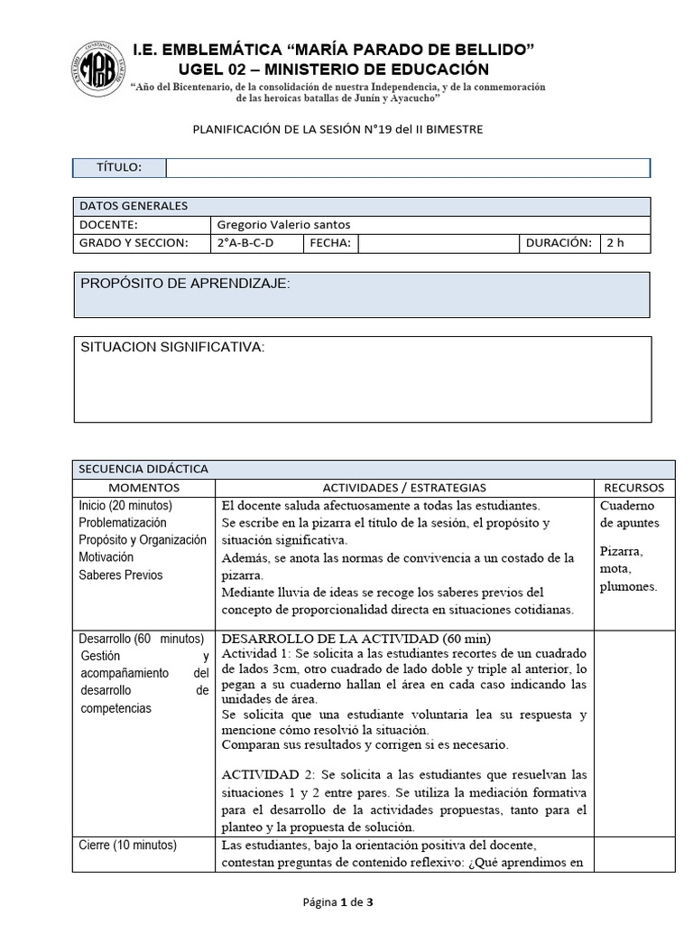 Sesion de Aprendizaje Secundaria 2024 | PDF | Aprendizaje | Ciencia ... Sesion de Aprendizaje Secundaria 2024 | PDF | Aprendizaje | Ciencia ...