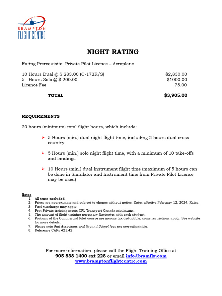 Night Rating 2024 | PDF