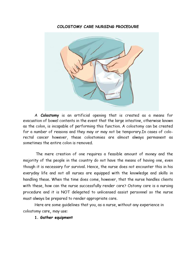 Colostomy Care Nursing Procedure | PDF | Gastroenterology