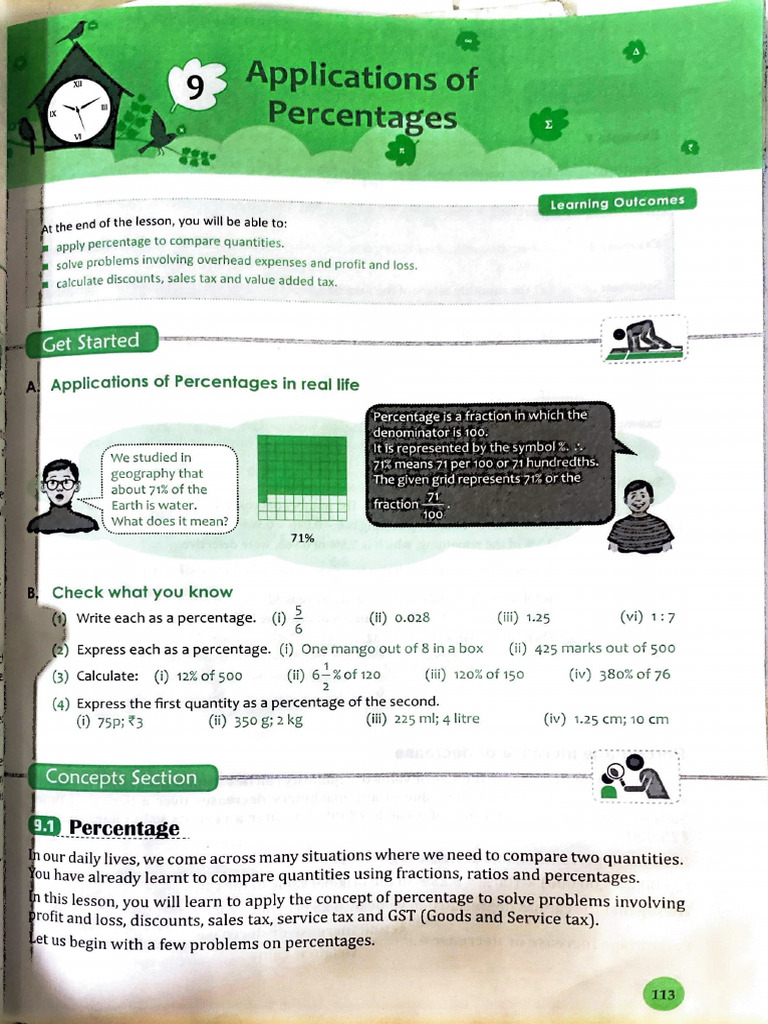 Application of Percentages (1) | PDF | Percentage | Prices