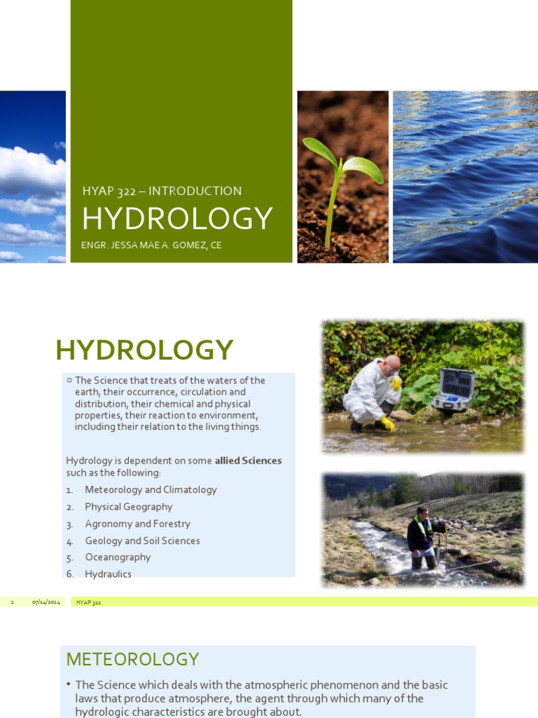 Prelim Part 1 Hydrology Introduction | PDF | Hydrology | Water Cycle