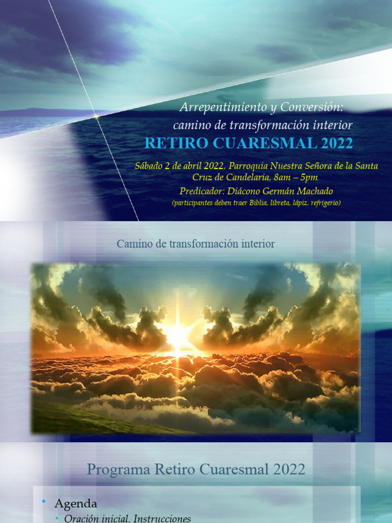 Retiro Cuaresmal 2022 | PDF | Pecado | orador del Señor