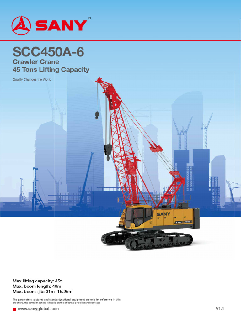 Sany Crane-Brochure SCC450A-6 024123 | PDF | Crane (Machine) | Engines