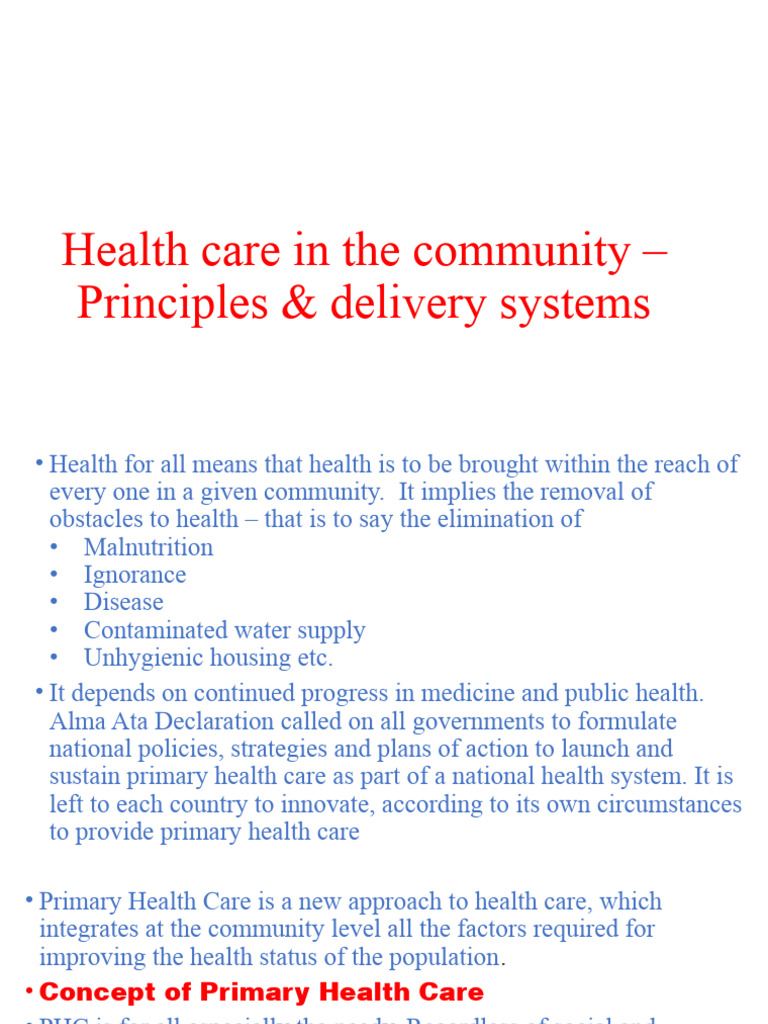 Health Care in The Community, Principles | PDF | Health Care | Evaluation
