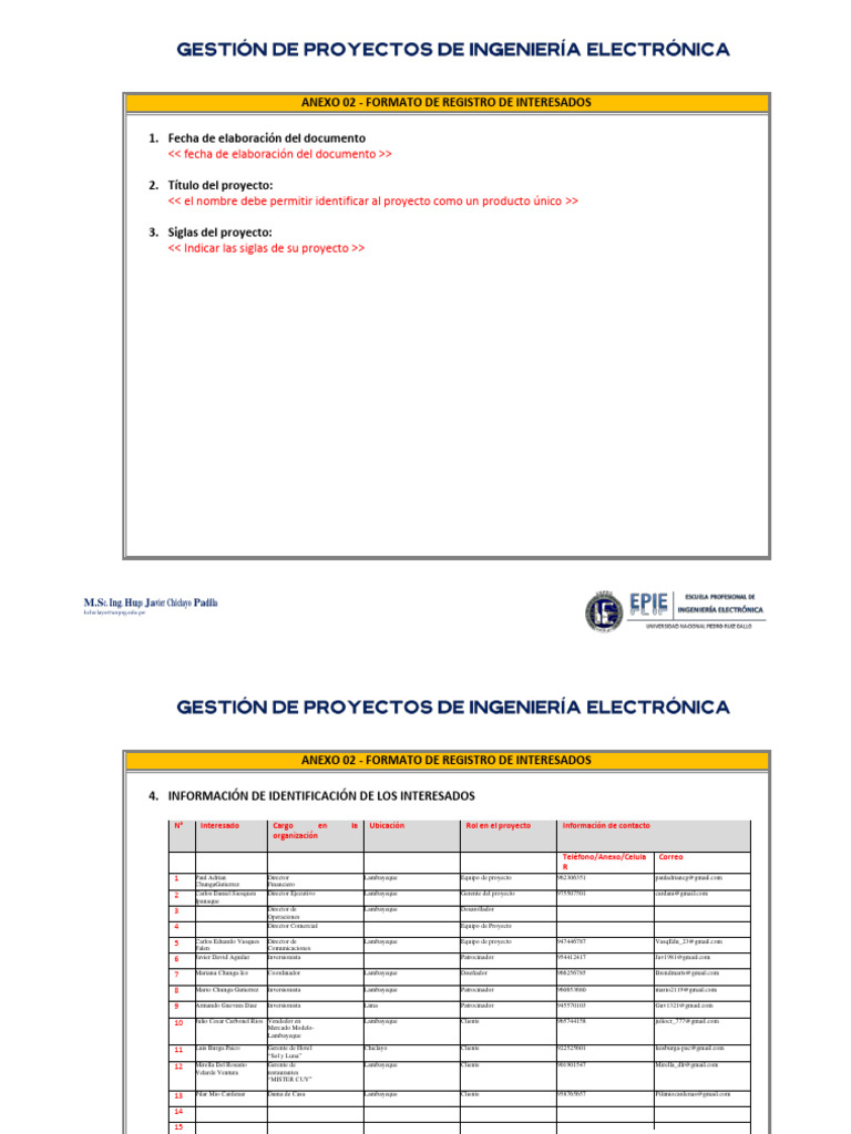 Anexo 02 - I - Interesados - Registro de Interesados Chunga | PDF