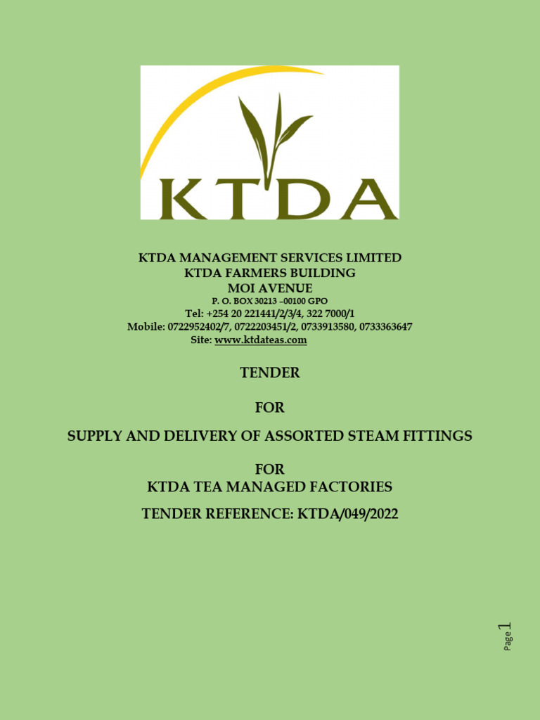List of Ktda Steam Fittings Requirements March 2022 | PDF | Valve | Pump
