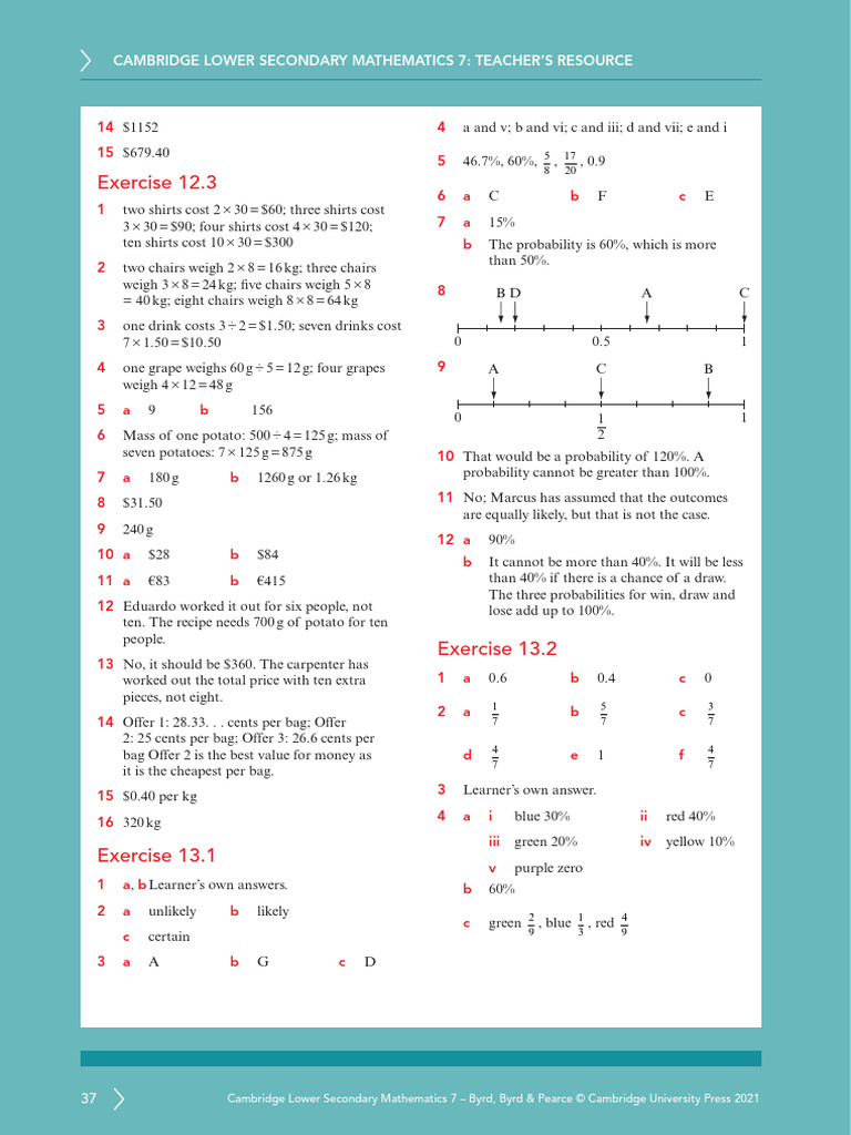 Workbook Answers 6th 1 | PDF | Applied Mathematics