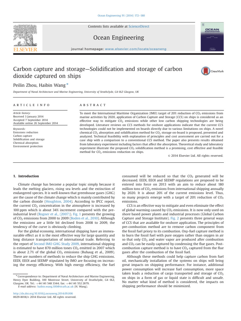 Ship-Based CO2 Capture and Storage | PDF | Greenhouse Gas | Carbon ...