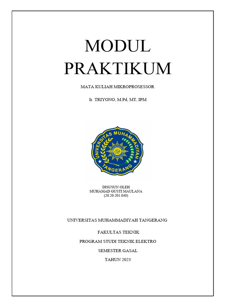 Modul Praktikum Mikroprosesor Kelas B | PDF | Komputer