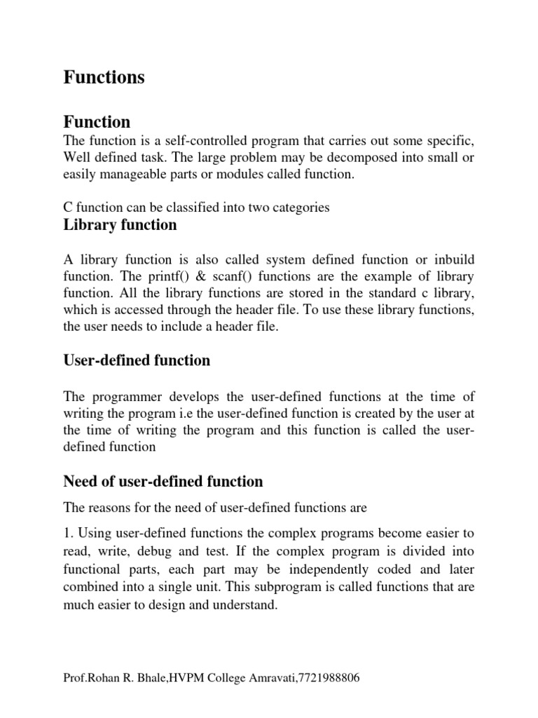 1 Function In C Adv Pdf Parameter Computer Programming Library Computing 7850