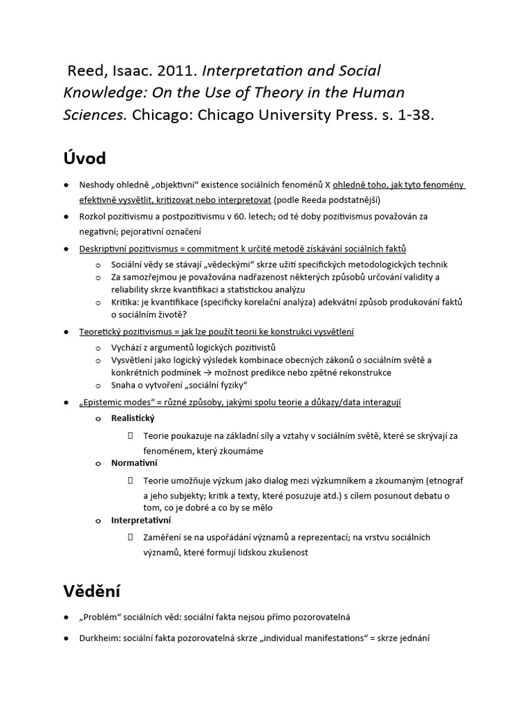 Isaac Reed - Interpretation and Social Knowledge | PDF