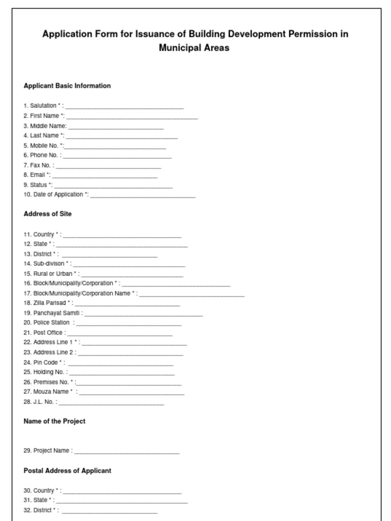 Application Form For Issuance of Building Development Permission in | PDF