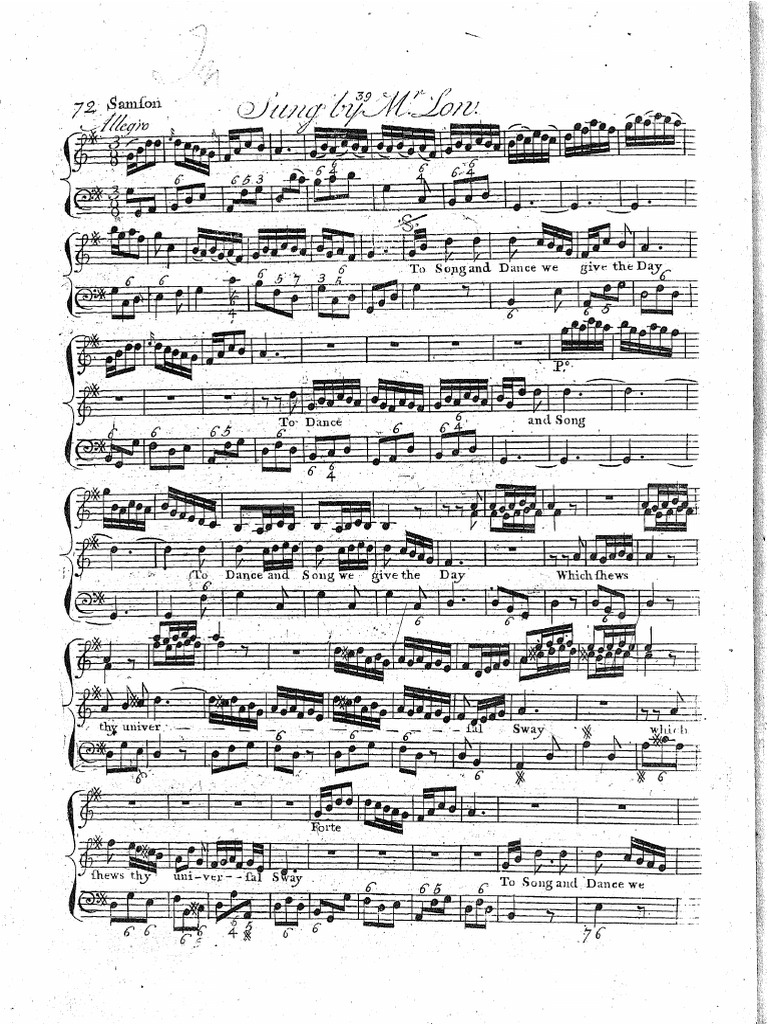 Handel Samson To Song and Dance | PDF