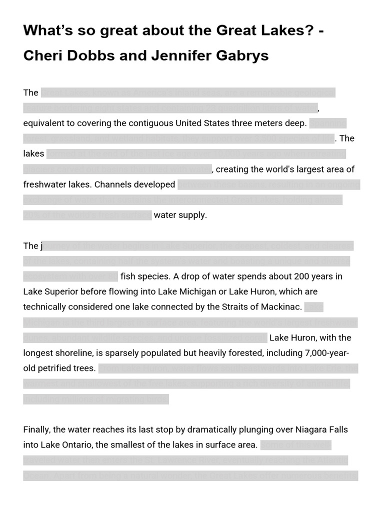 01 - What's So Great About The Great Lakes - Cheri Dobbs and Jennifer ...