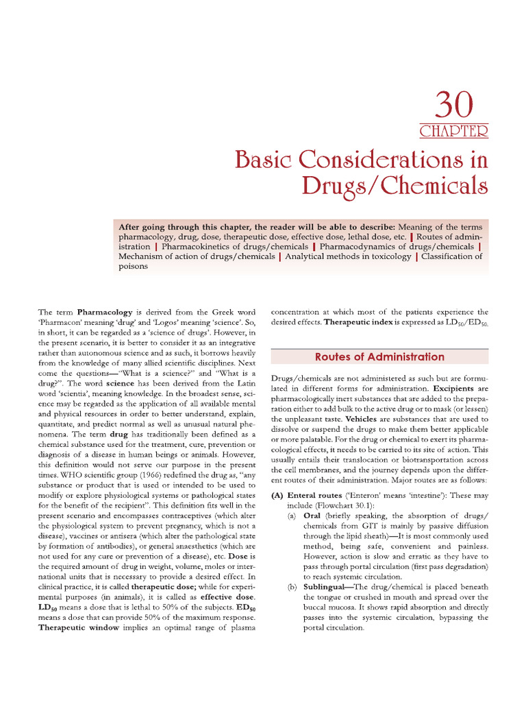 Basic Considerations in Drugs & Chemicals | PDF
