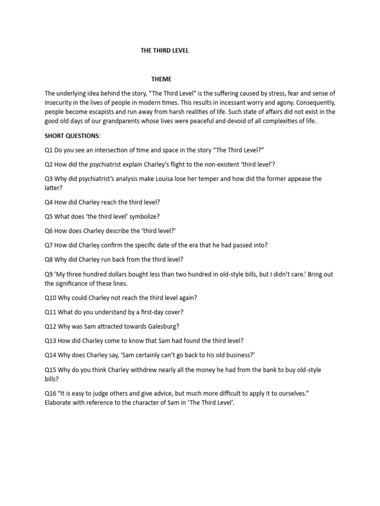 The Third Level | PDF